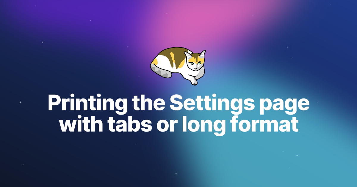 Printing the Settings page with tabs or long format | Gato GraphQL for WordPress